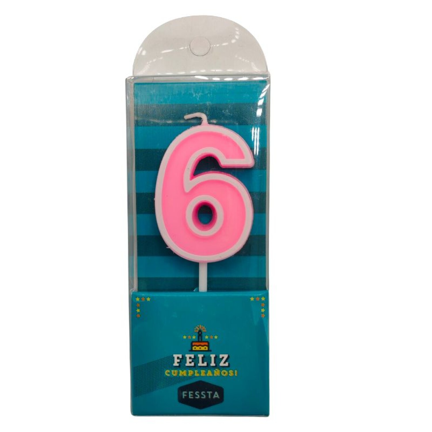 Vela Número Color Rosa - SEIS — Casa Fessta