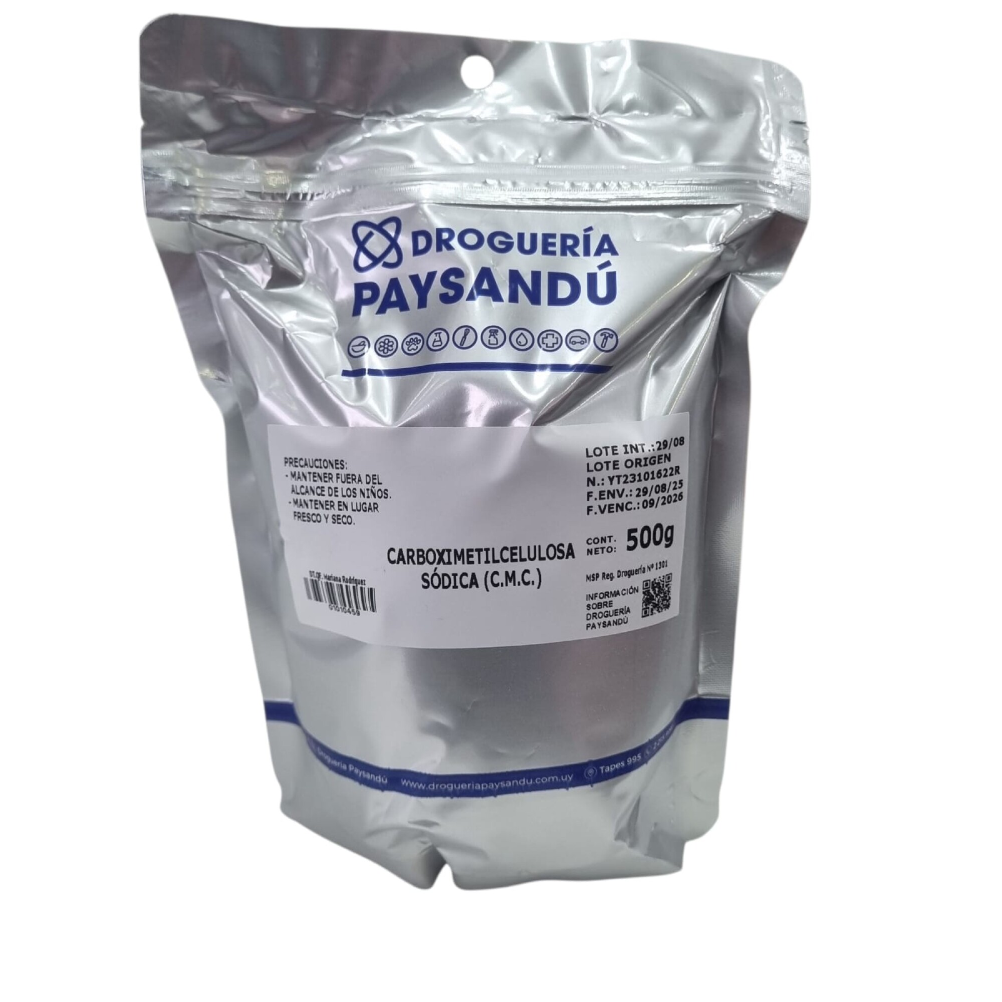 Carboximeticelulosa sódica (CMC) - 500 g — Droguería Paysandú