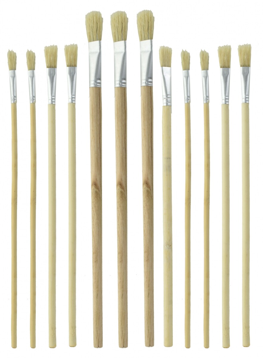 PINCELES X12PCS PUNTA CHATA — El Clon