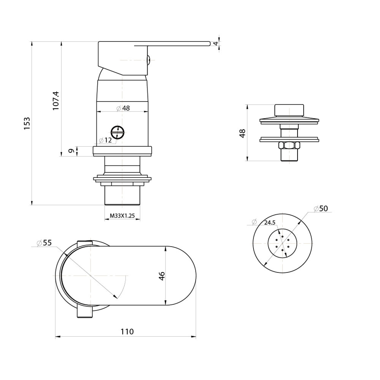 Grifería para Bidet Monocomando con Transferencia y Desborde Cromado ...