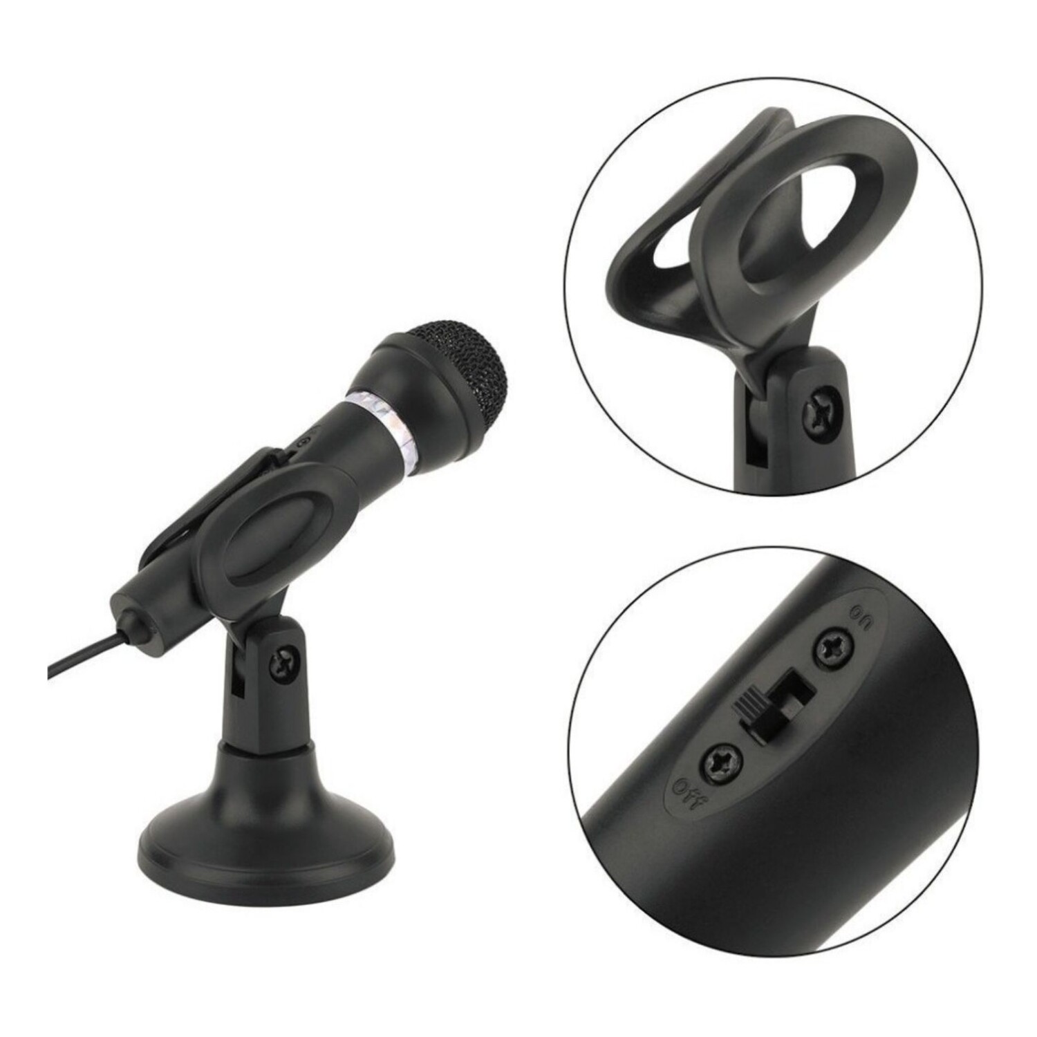 Microfono Con Pie Pc Notebook Laptop Jack 3,5 Karaoke Canto — Atrix