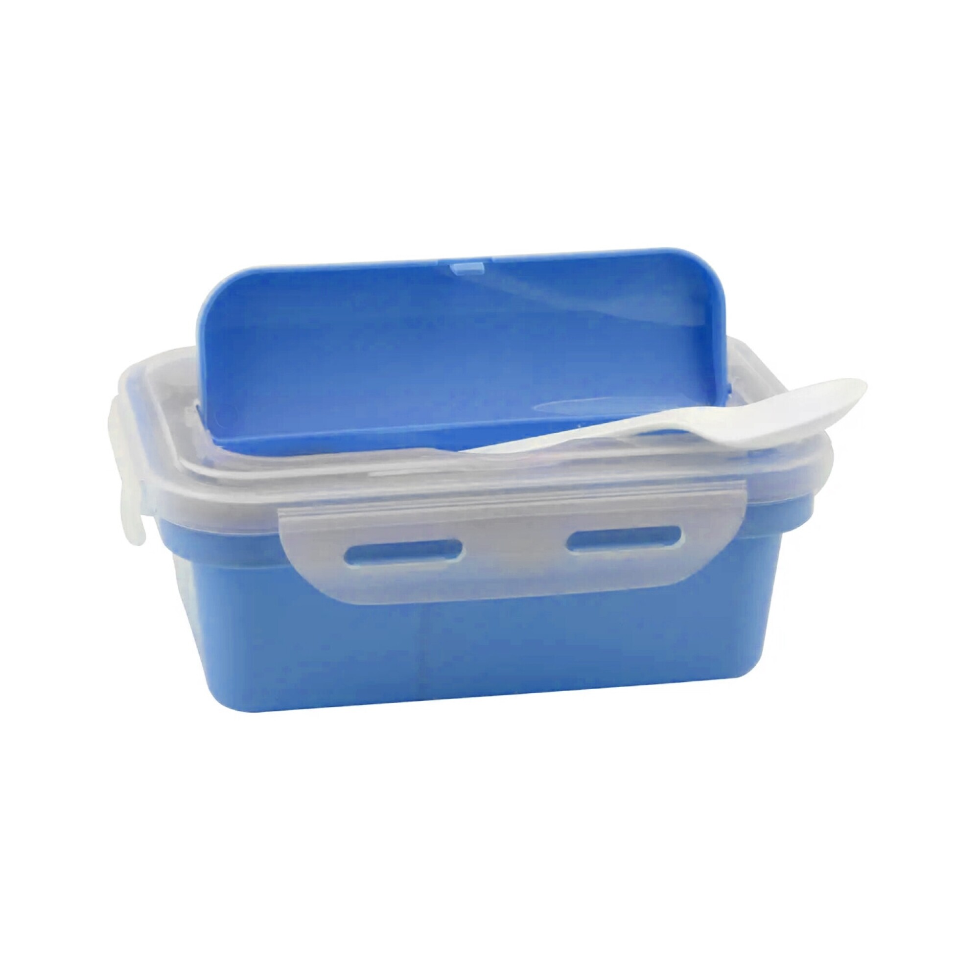 Vianda con cubiertos Neox con tapa multiuso. - PP Azul — Electroventas