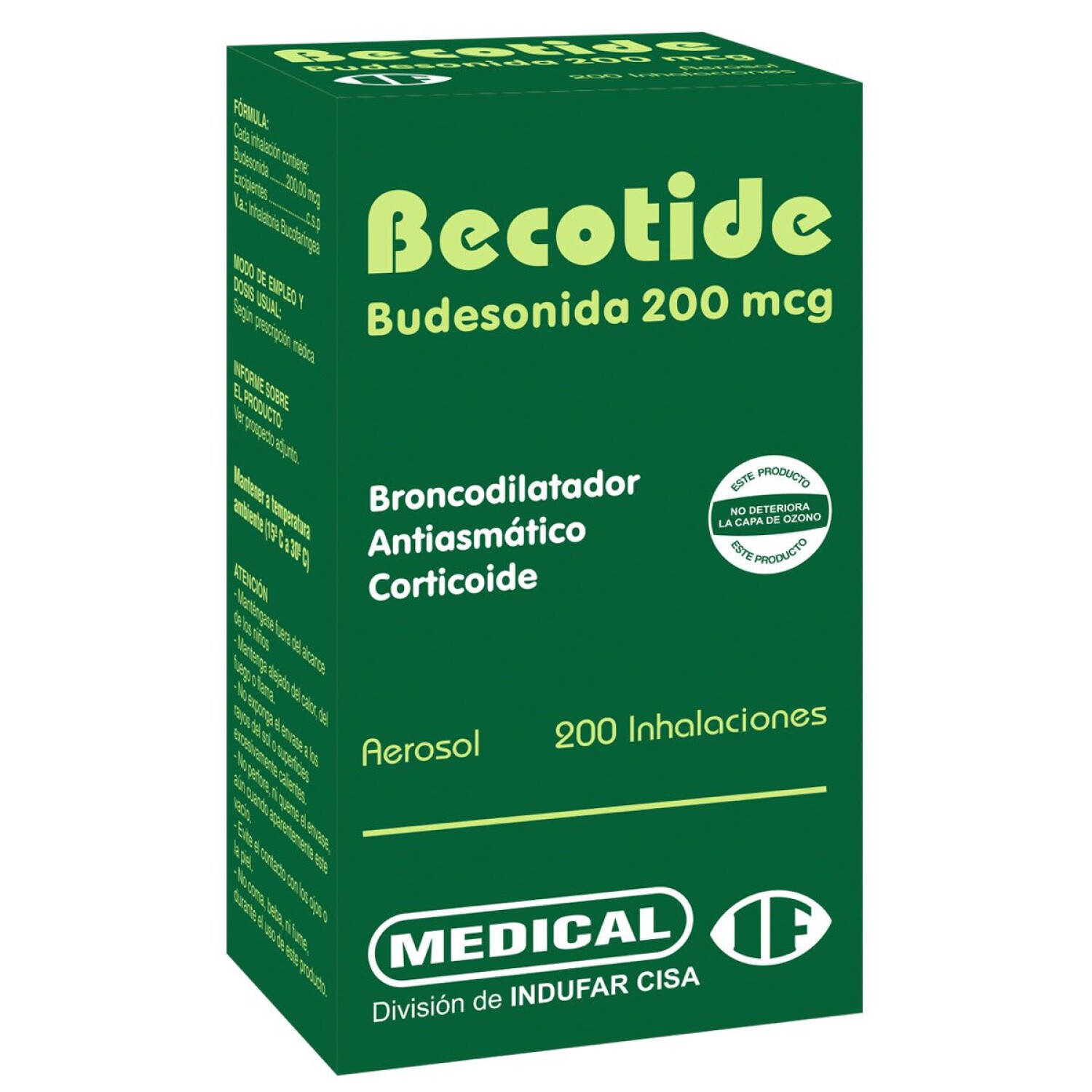 BECOTIDE BUDESONIDA 200 MCG AEROSOL FR. — Farmacenter