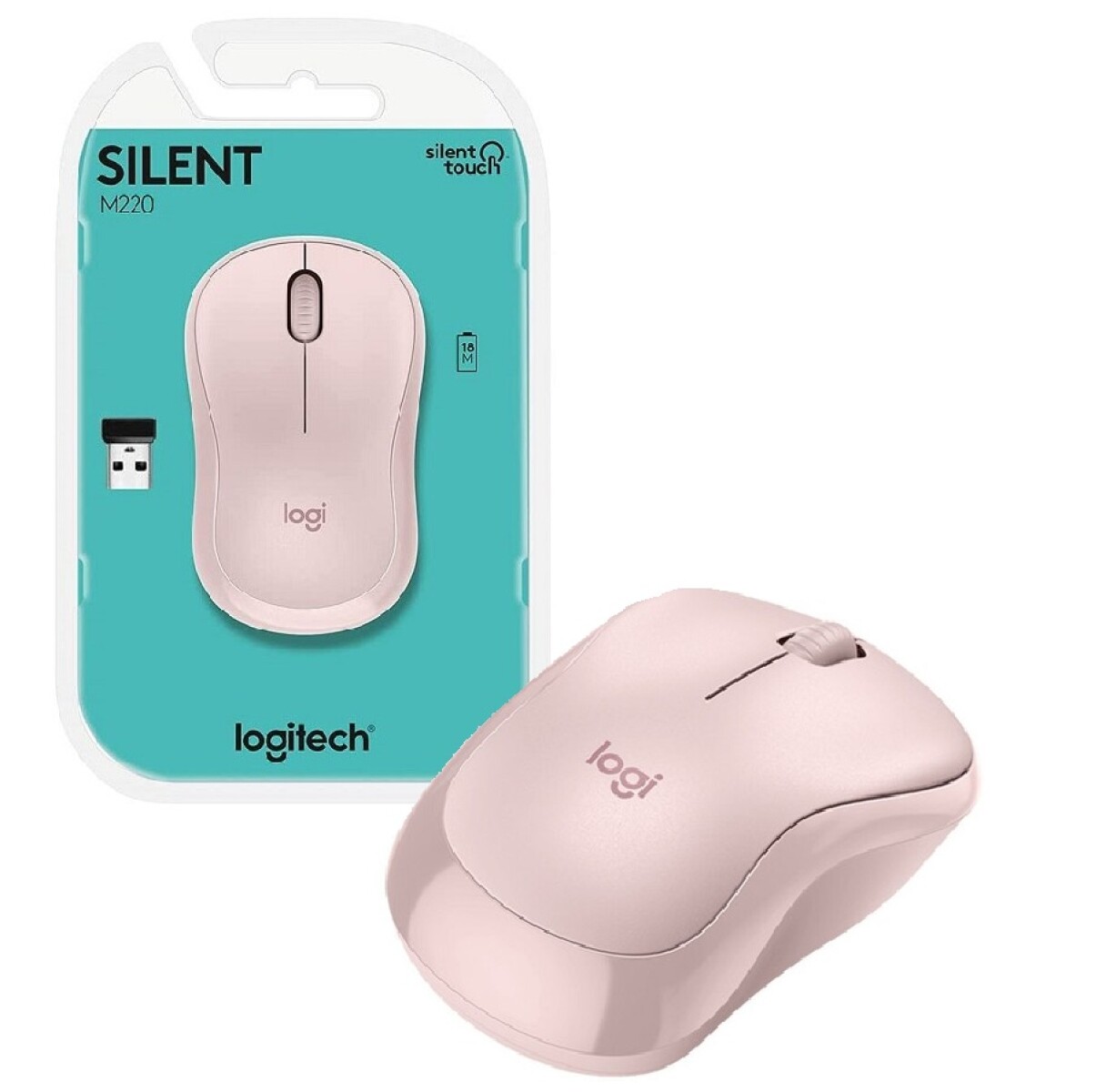 Mouse Inalambrico Logitech Silent Rosado — Universo Binario