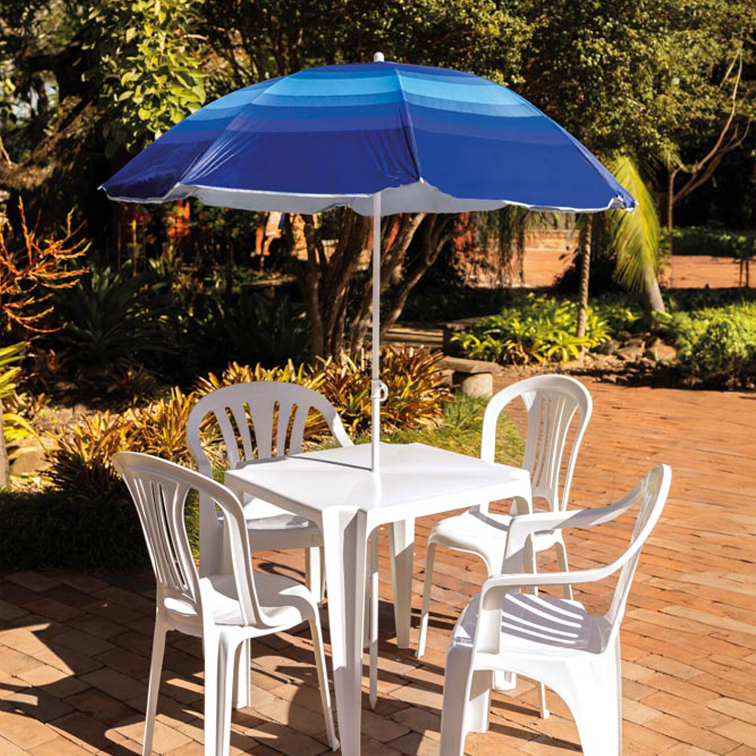 Sombrilla Playa Fashion MOR 1,80 M FPS 70 Protección UV - Celeste/azul ...