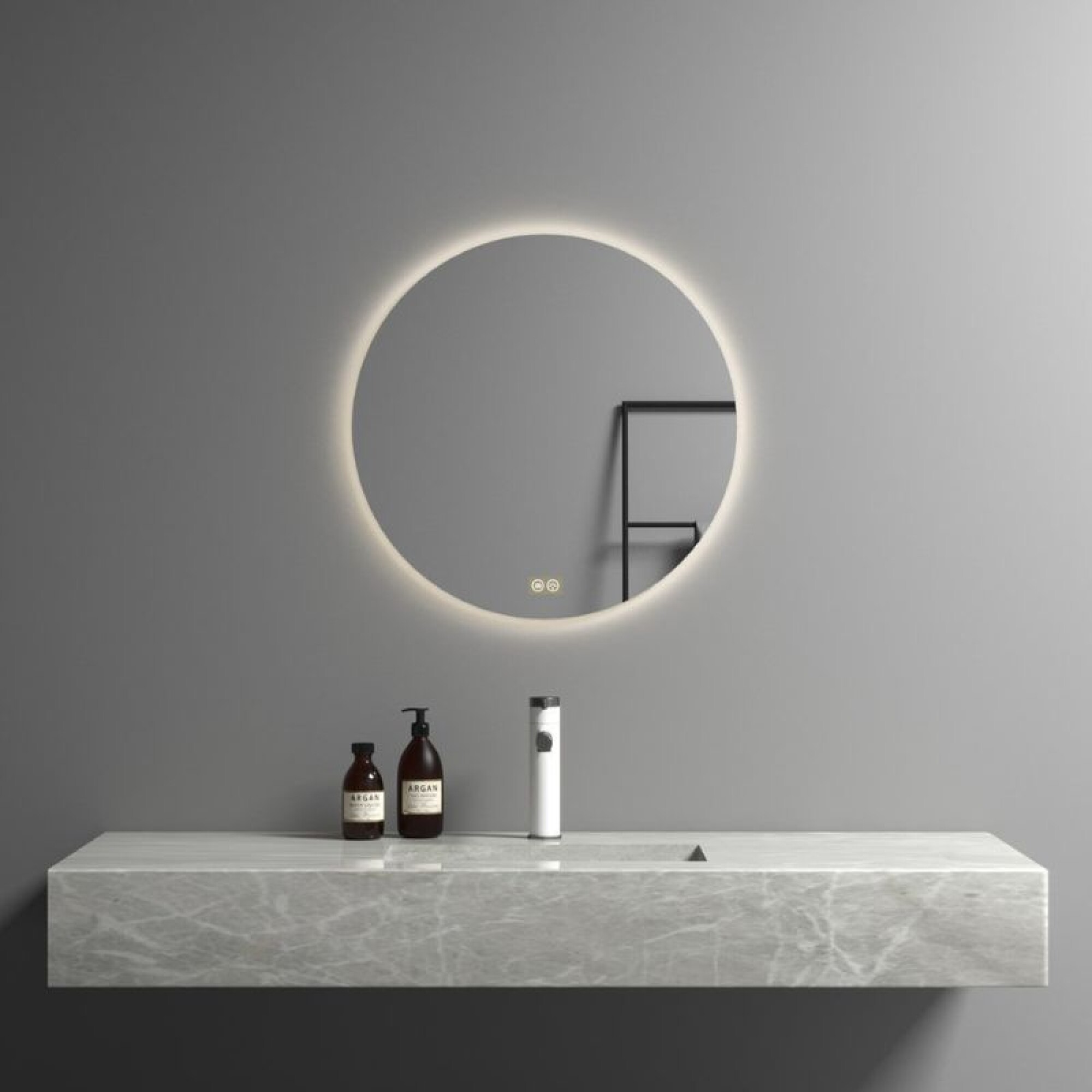 ESPEJO CON LUZ LED Y ANTI EMPAÑE REDONDO 70 CM - E25-129 — Barraca 5 Esquinas