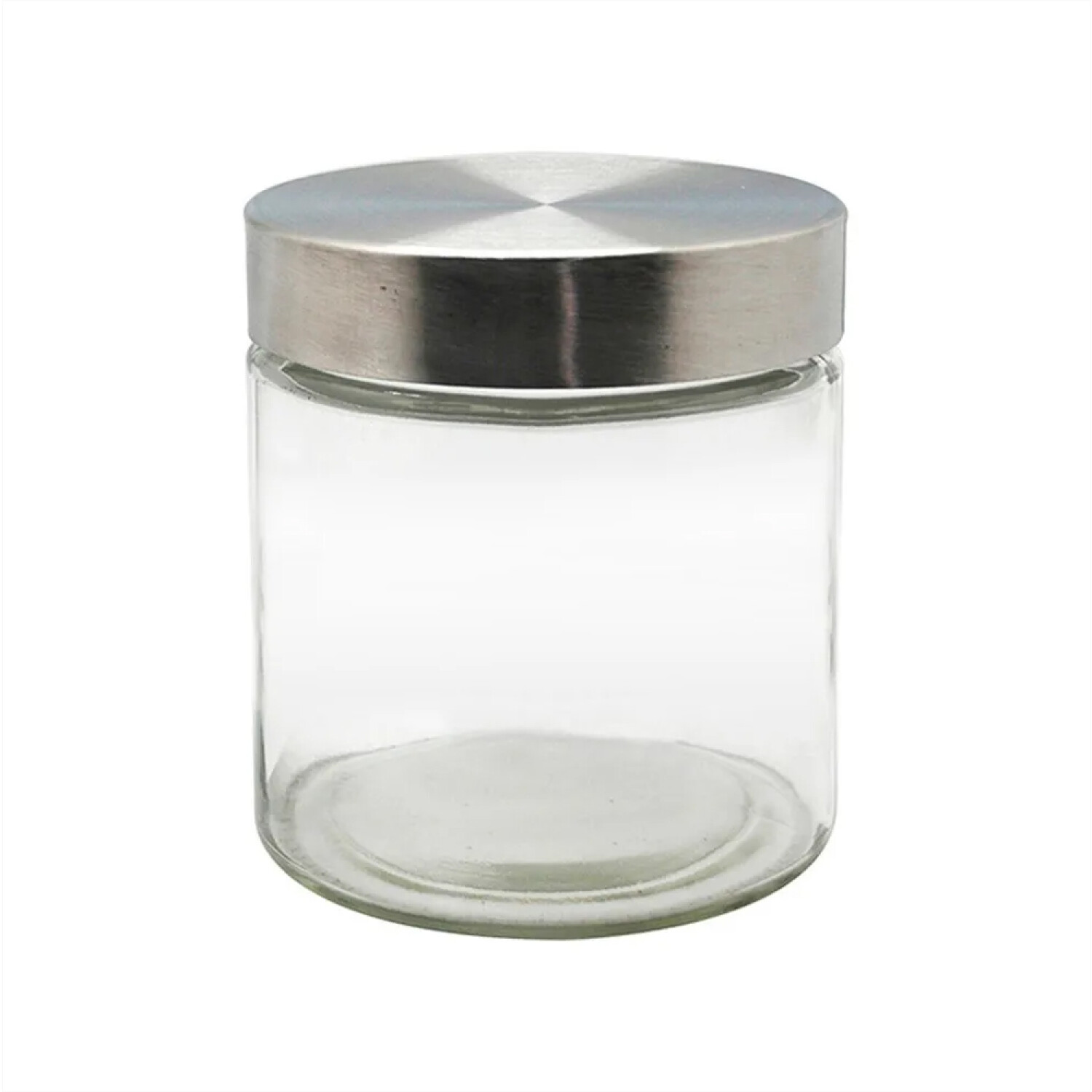 Recipiente Frasco Cilindro de Vidrio con Tapa Rosca 850ml - Plateado — HTS