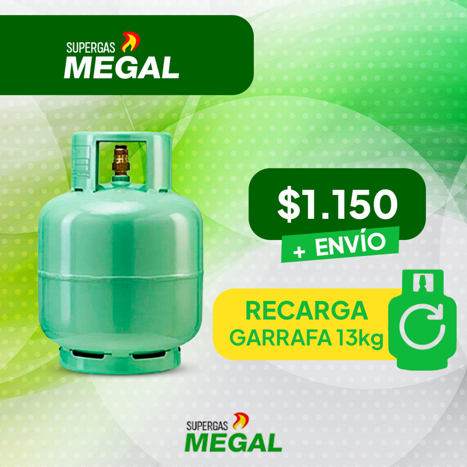 Recarga de garrafa 13 kg — Megal