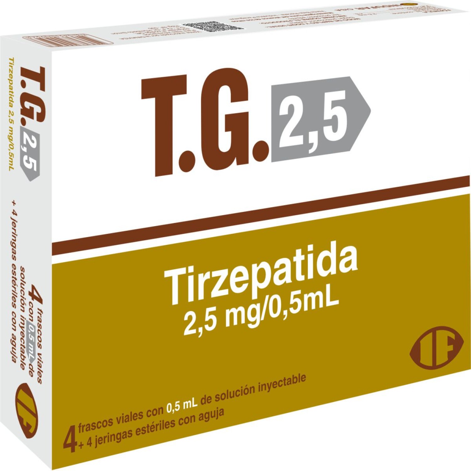 T.G 2,5 MG/0,5ML CJ X 4 VIALES+JERINGA — Farmacenter