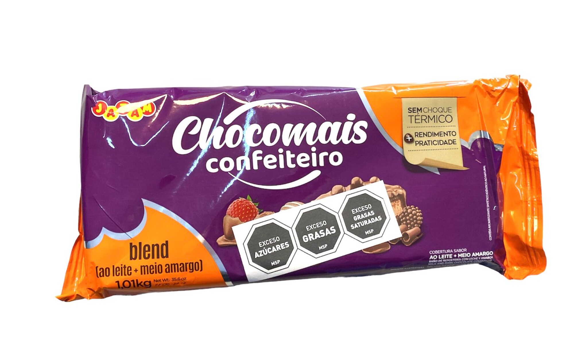 Cobertura de Chocolate Jazam 1 kg - Chocolate con leche + Semi Amargo ...