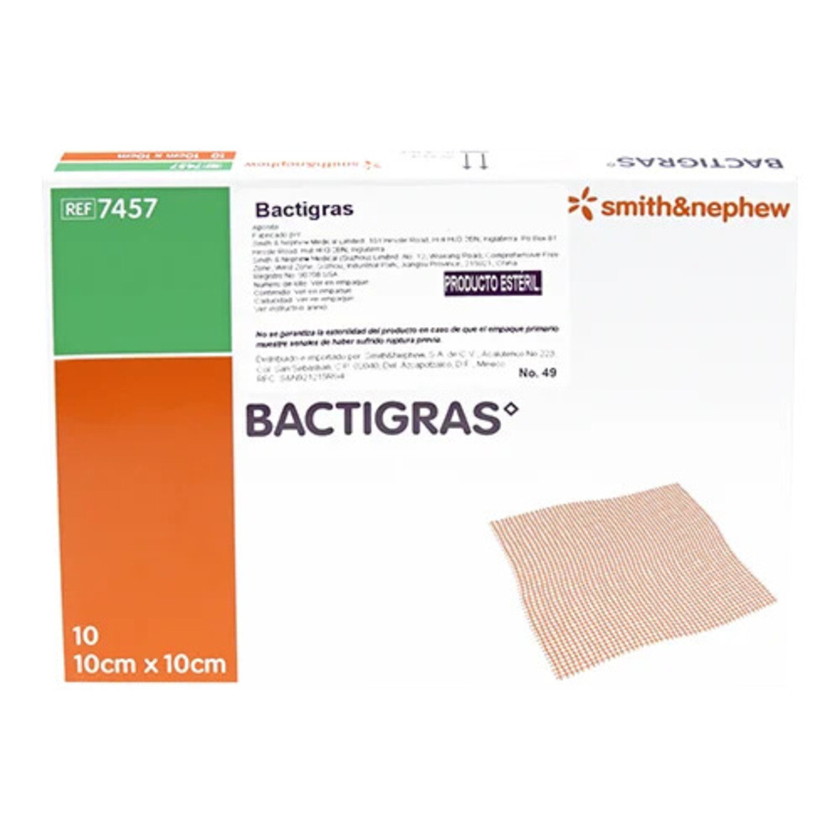 BACTIGRAS APOSITOS 10 CM. X 10 CM. CJ X — Farmacenter