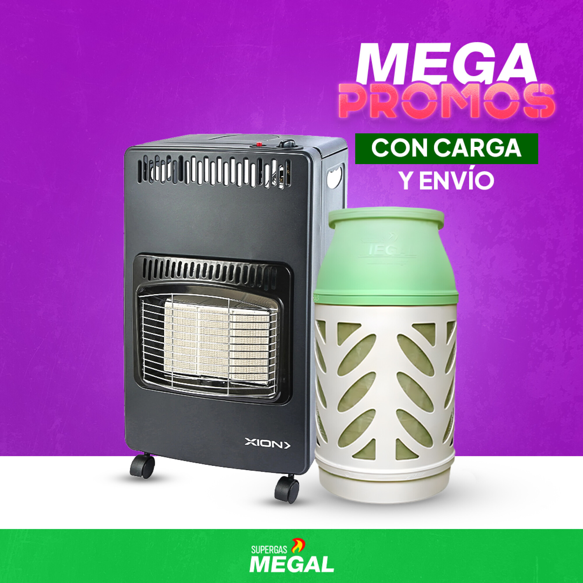 COMBO Estufa a gas + Megalight con carga — Megal