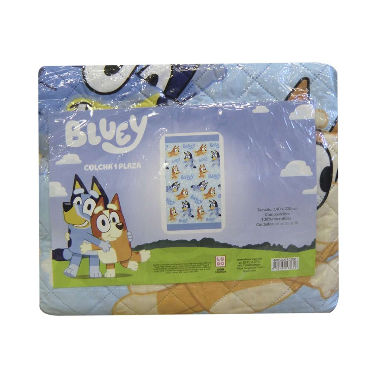 Colcha Infantil Bluey 1 Plaza 100% Microfibra - Azul Piedra — Tienda ...