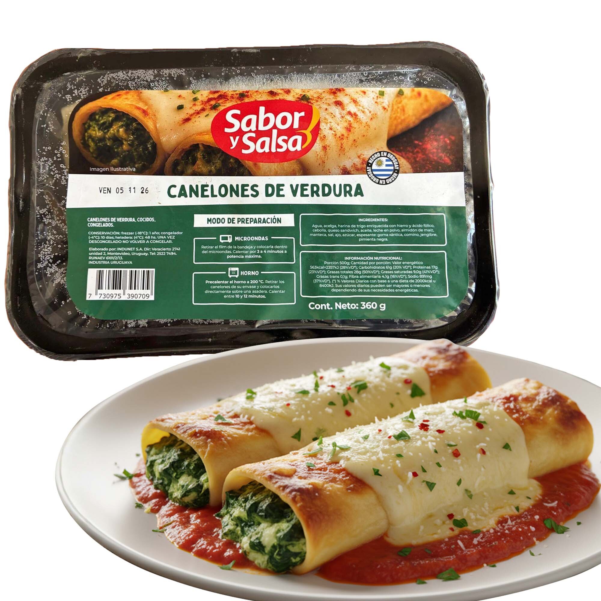 Canelones de Verdura 360Grs — 5 Océanos