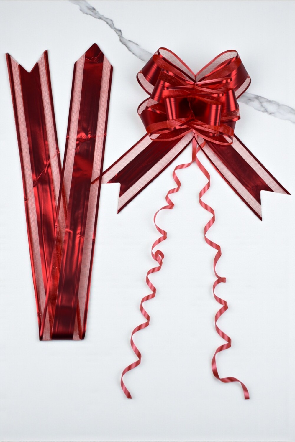 Moño magico grande 5,5 cm x 70 cm - ROJO — PaperPack