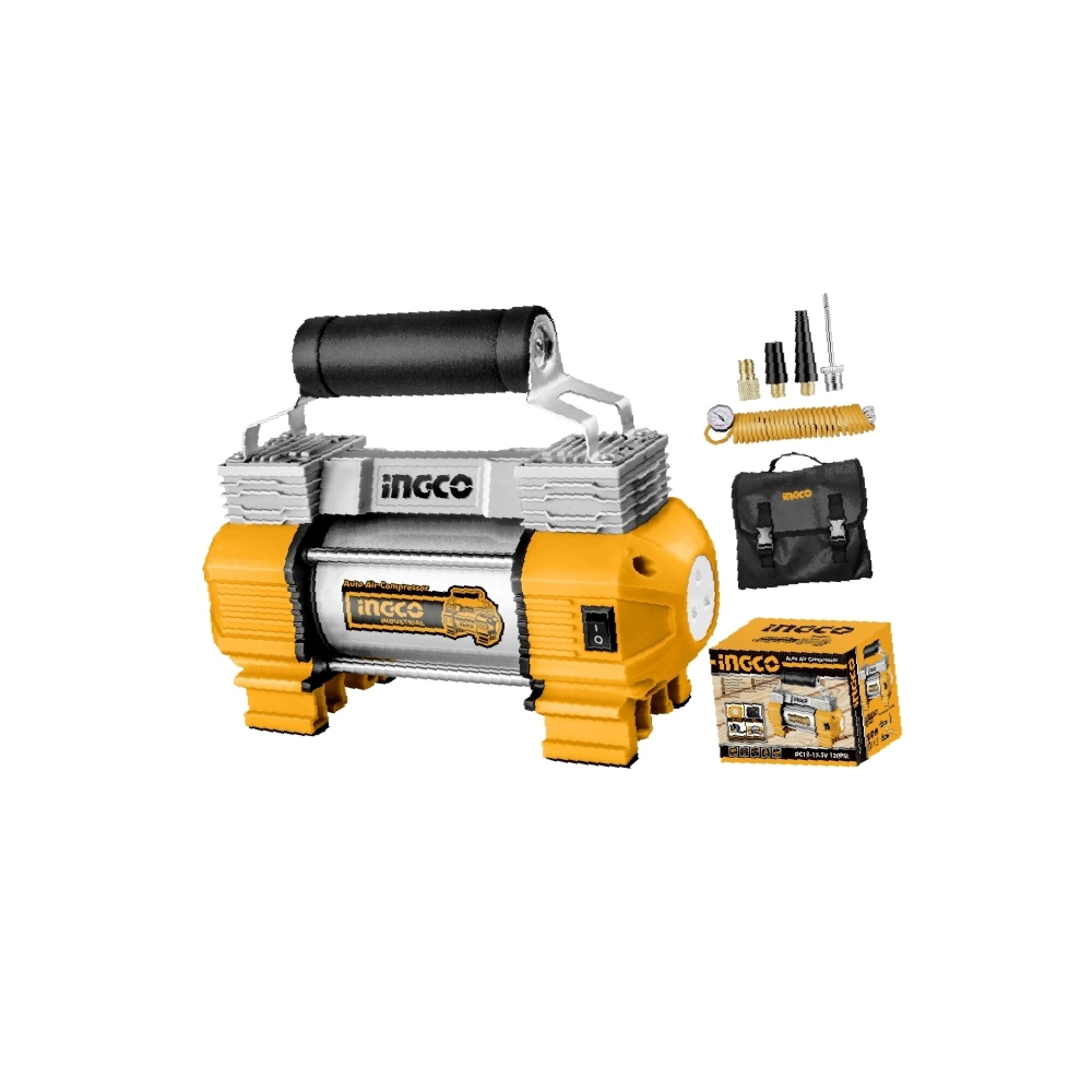 Compresor auto 12v 18A uso rudo INGCO — Multi Soluciones