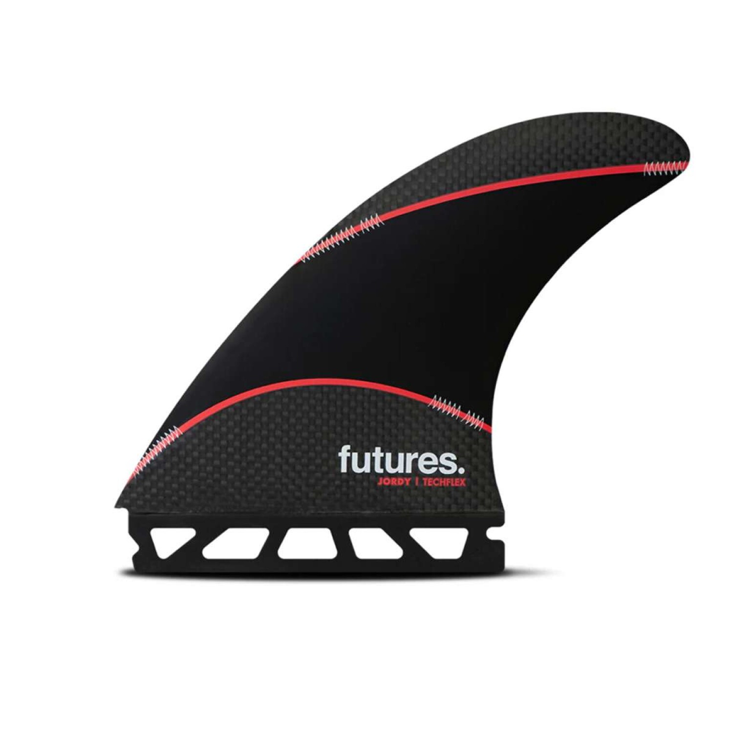 Quilla Futures Jordy Large Thruster L - Black/Red — Tienda Soy Santander