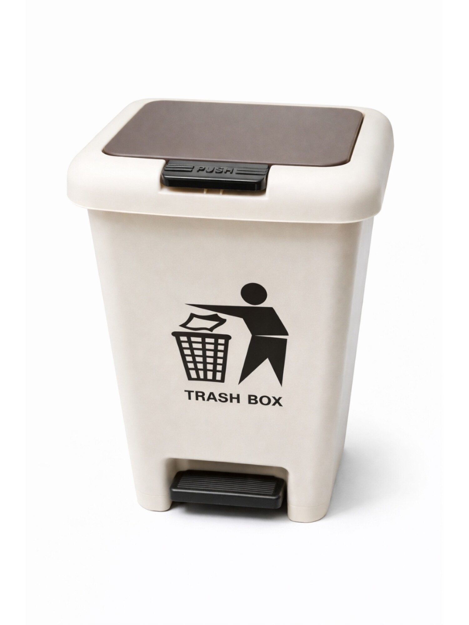 PAPELERAS CON PEDAL Y PUSH - beige — Baldivia