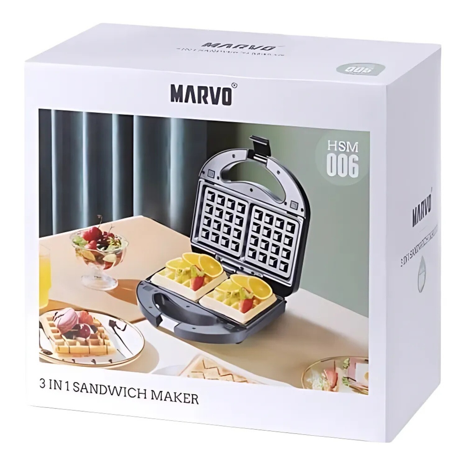 Sandwichera Marvo 3 en 1 - Plateado — Electroventas