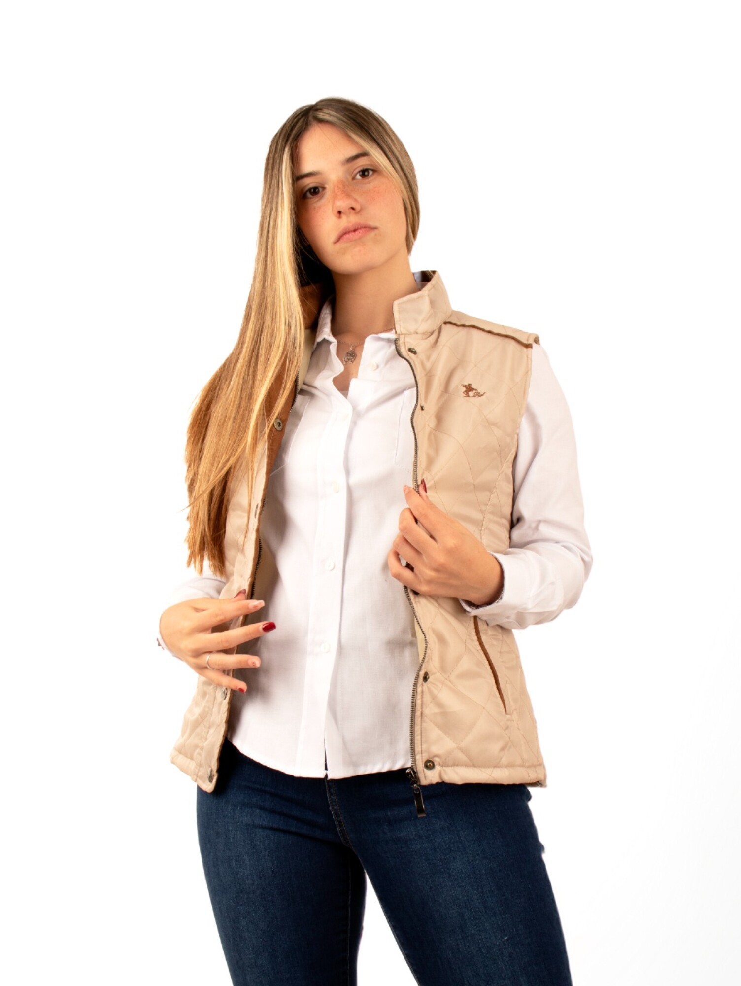 Chaleco capitoneado Dama Liviano - Arena — Bagual