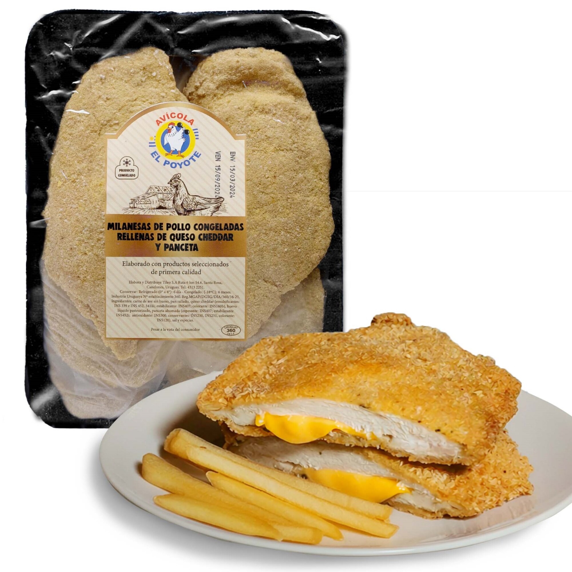 Milanesas de Pollo con Cheddar y Panceta El Poyote 1Kg — 5 Océanos