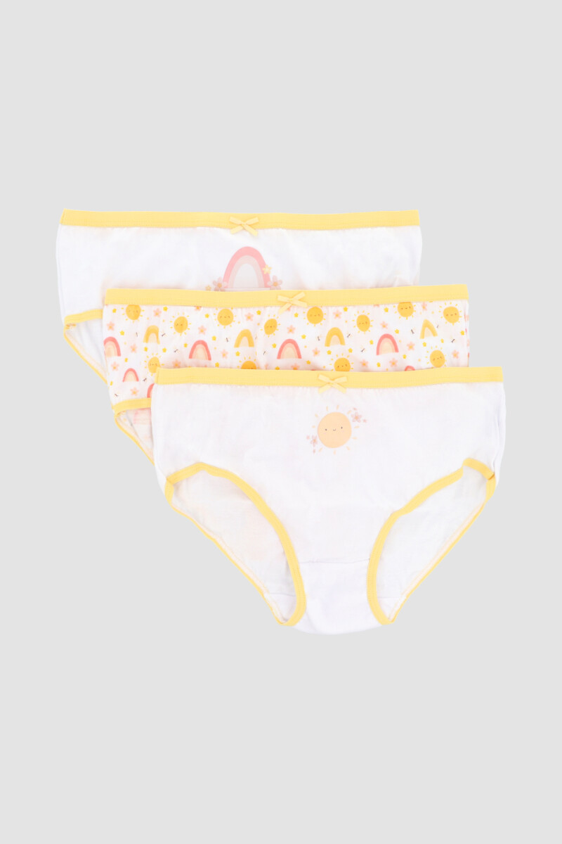 Pack x3 bombachas niña - Blanco — SiSi