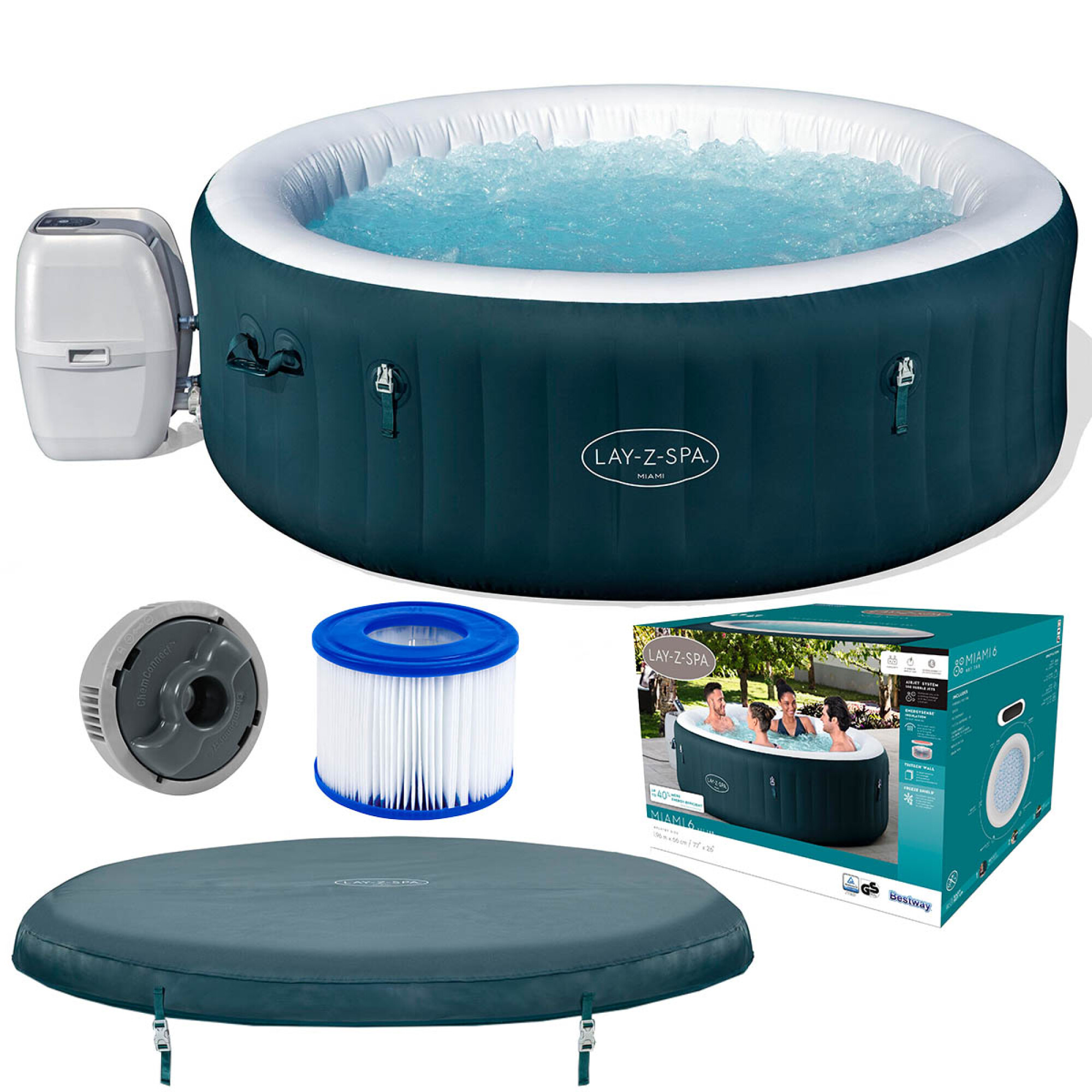 Bestway Spa Miami Inflable 908 L Bañera 6p Hidro — El Rey del ...
