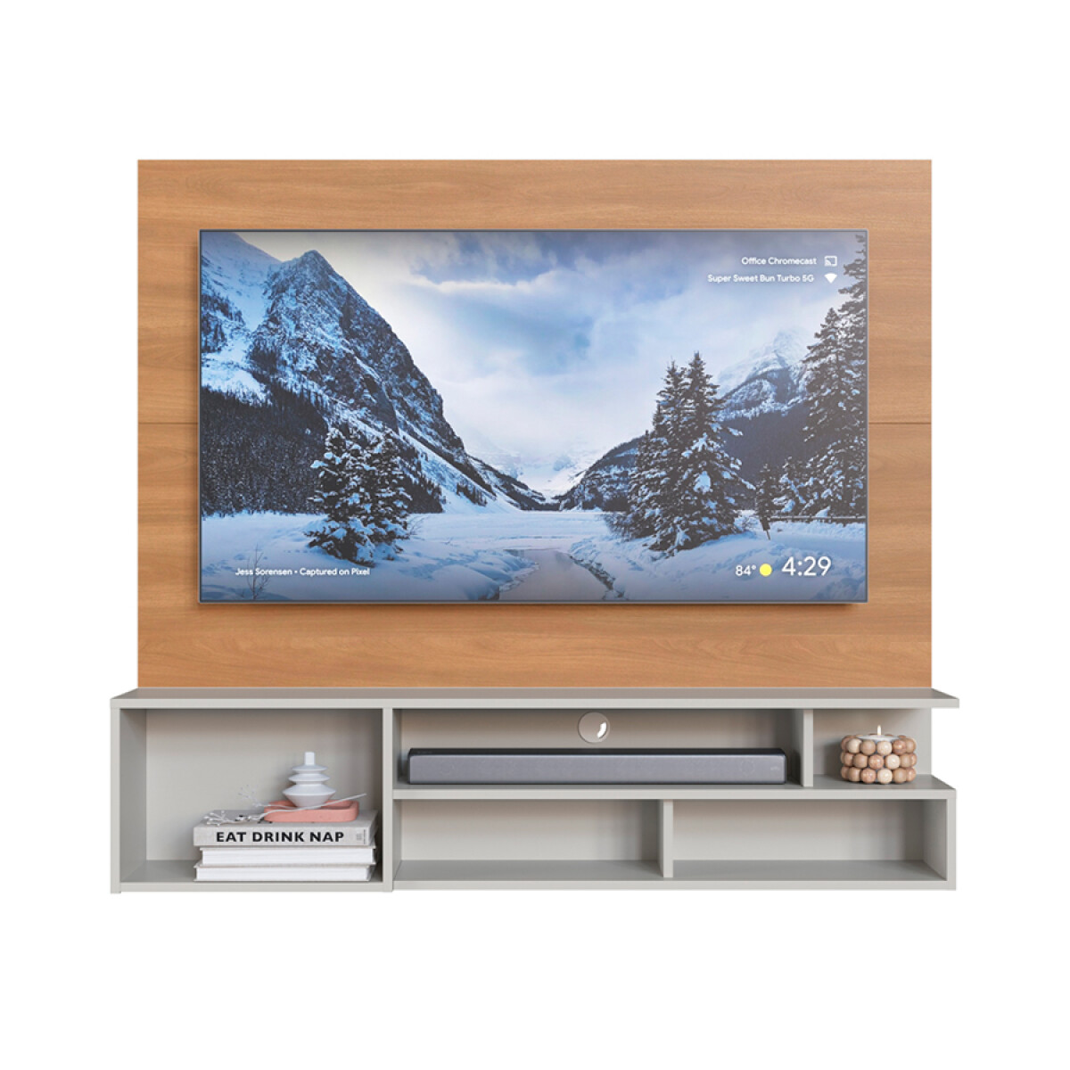 Panel Para TV Miel y Arena 121.2x135.5x25.3cm dma0026 — Universo Binario