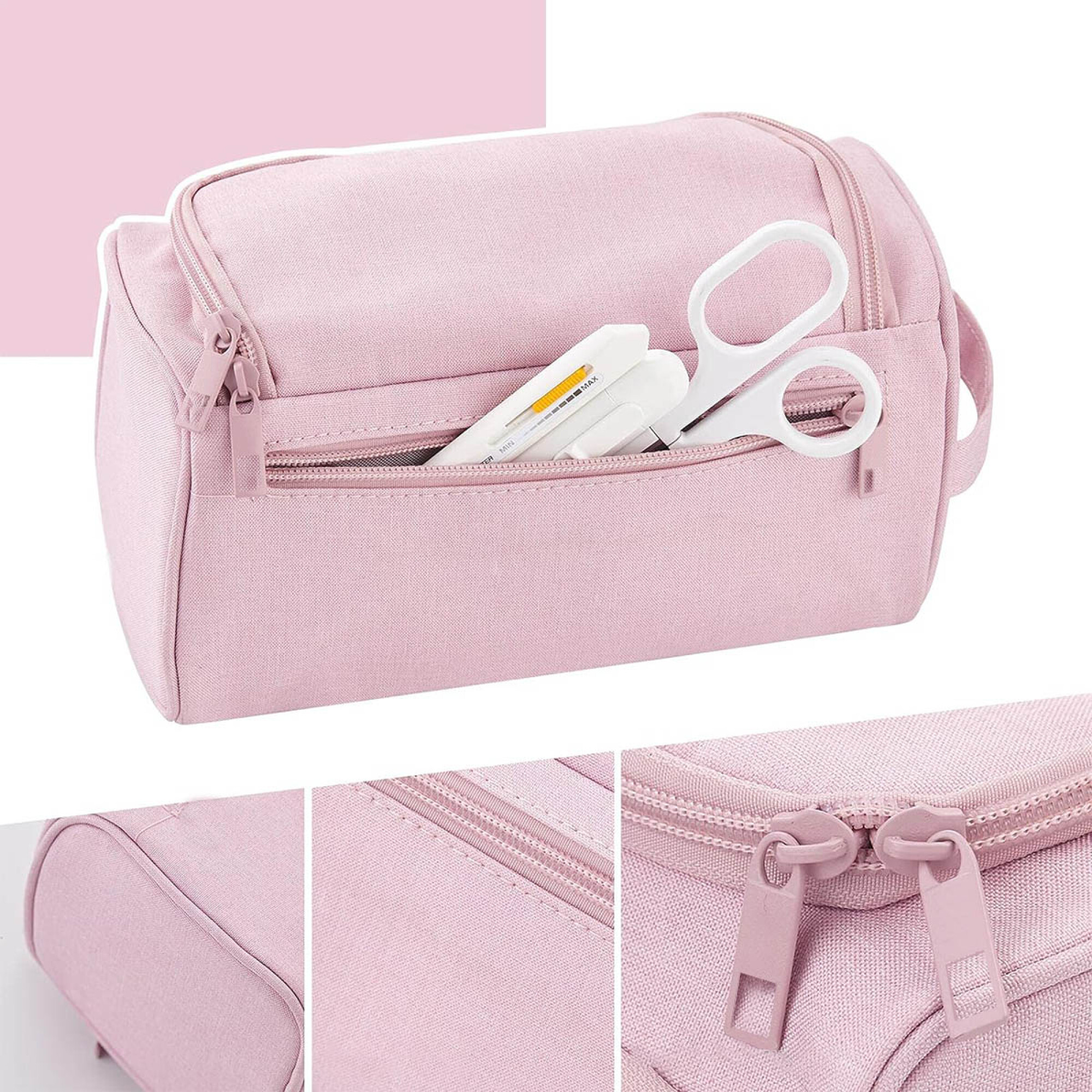 Cartuchera Escolar Liceal Grande 22x12cm Doble Cierre - Rosa — El Rey ...