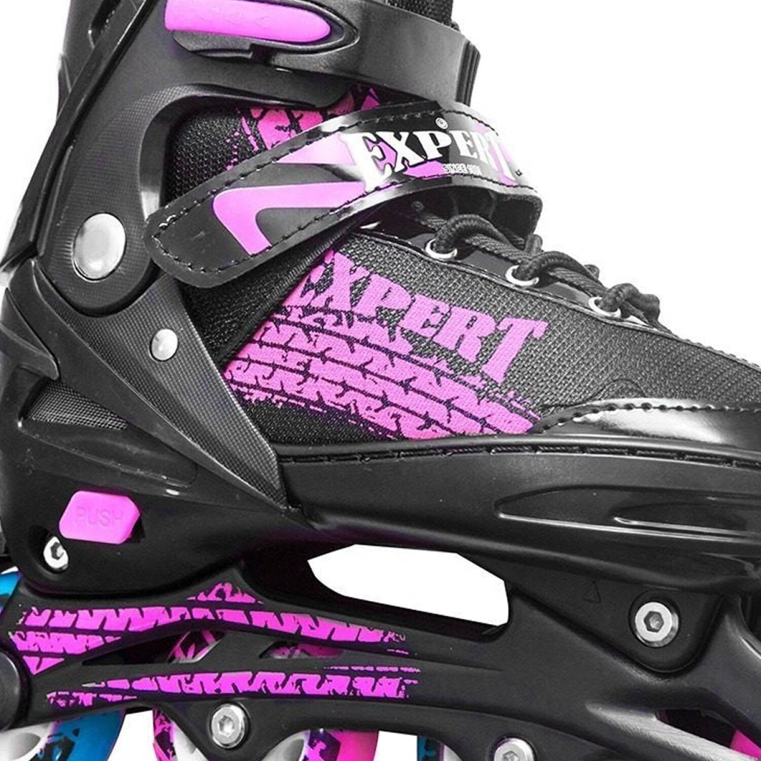 Patín Rollers Extensible Base Metal Ruedas Silicona - Rosado — El Rey ...