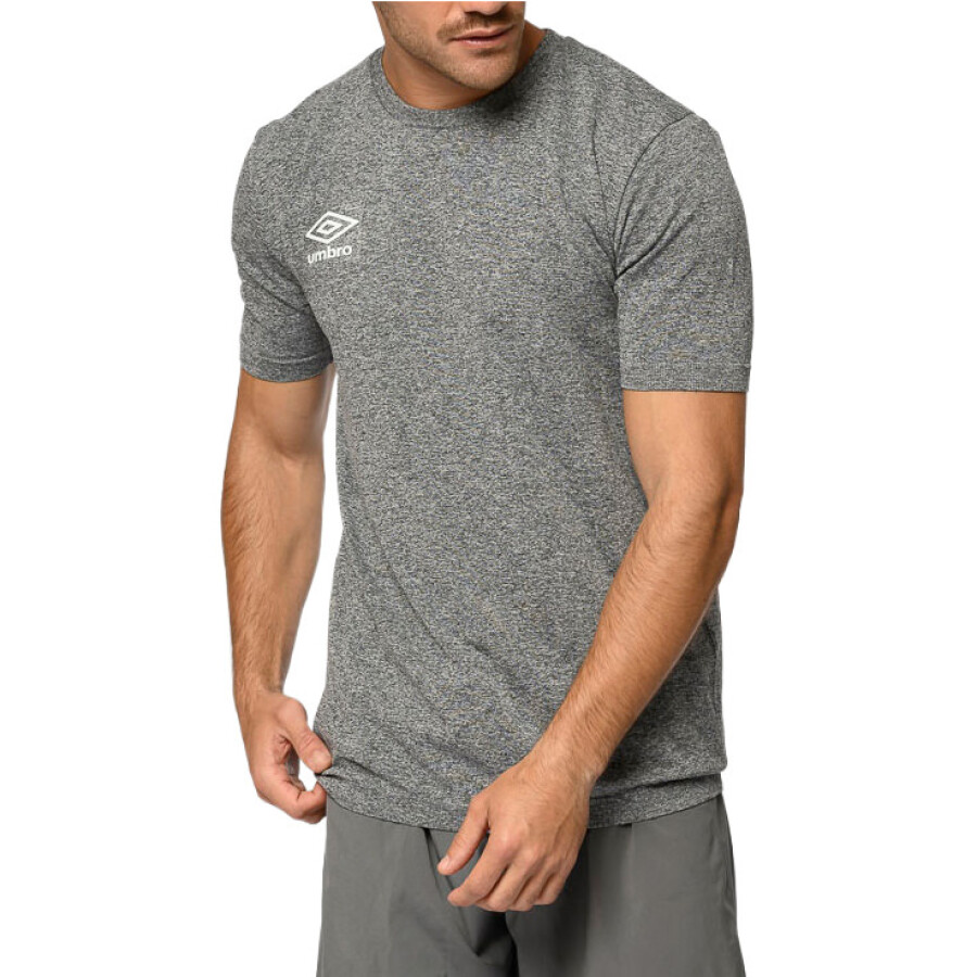 Remera de Hombre Umbro Pasmel - Negro Melange - Blanco — Stadium Sport