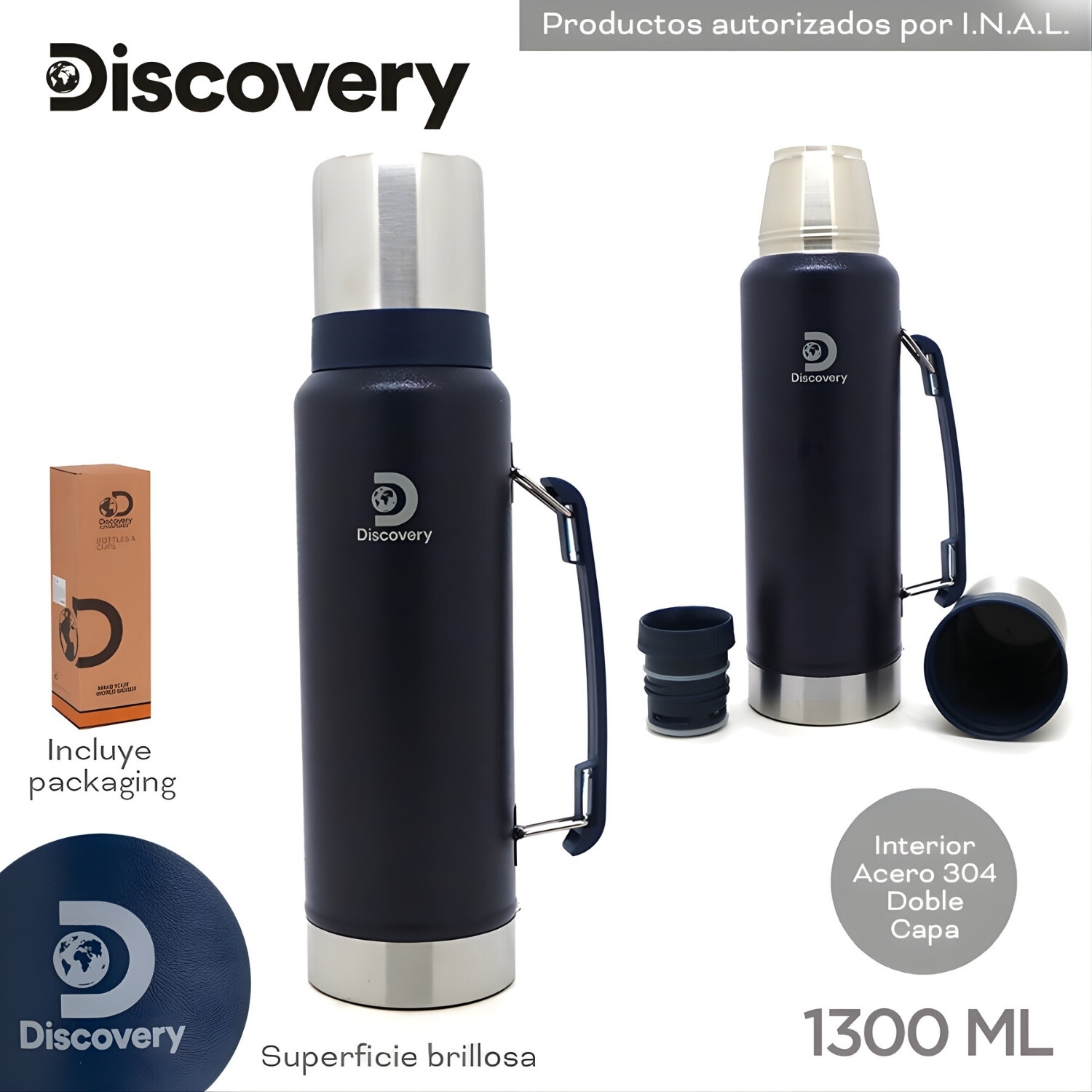 Termo Discovery 1.3 Litros - Azul — Electroventas