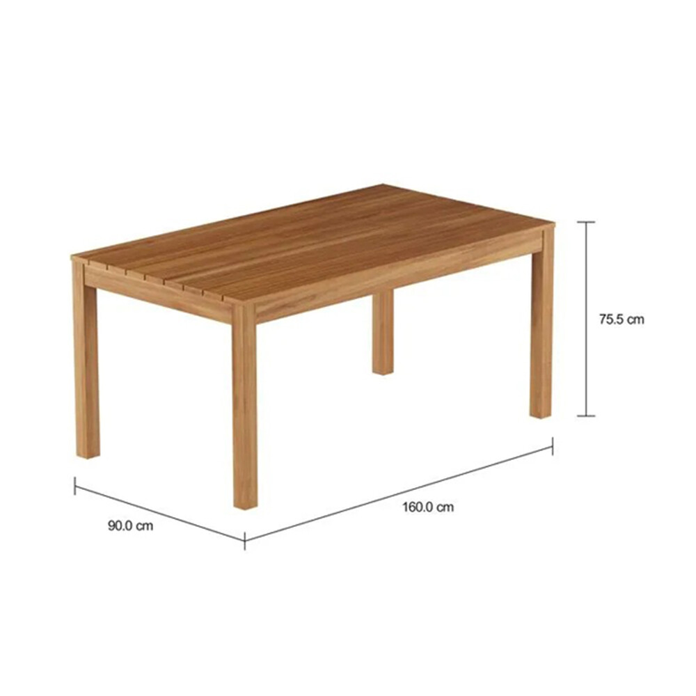 Mesa de Patio Madera de Teca - Caraíva 160 — Rustico Hogar