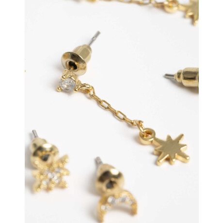 Set De Aros Pasantes Mystic Cubic - Dorado — Tienda Soy Santander