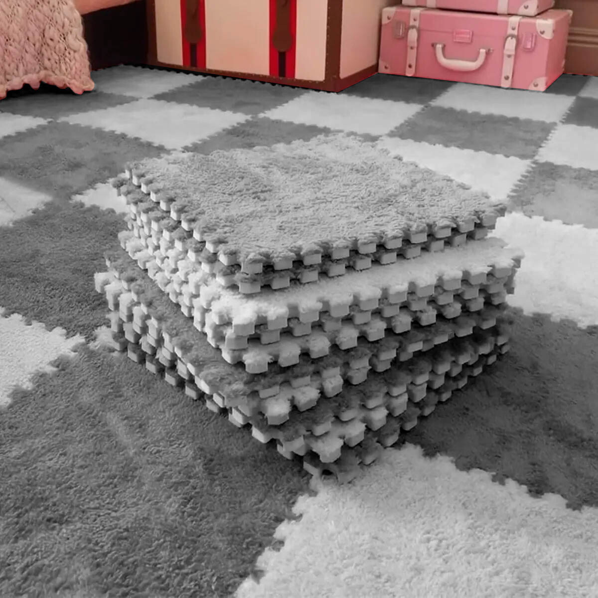 Set X20 Tatami Alfombra Suave Plush Piso Encastrable - Gris — El Rey ...