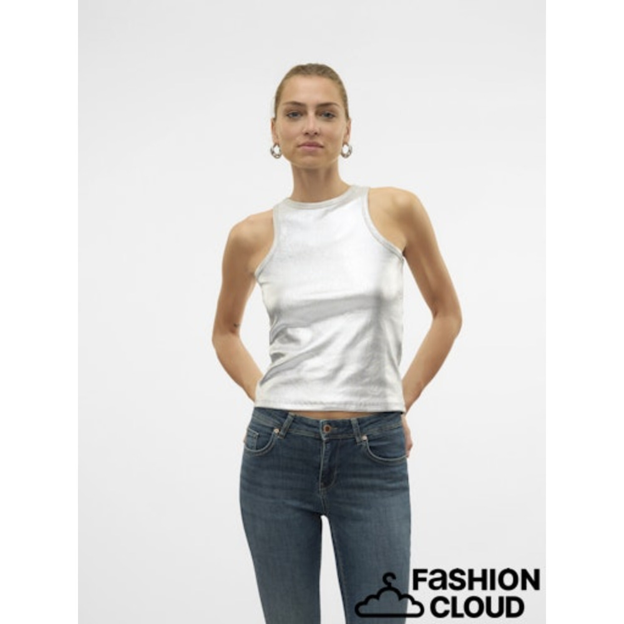 VMEMMALIE TANK TOP BOX JRS - Silver Colour — Sallustro