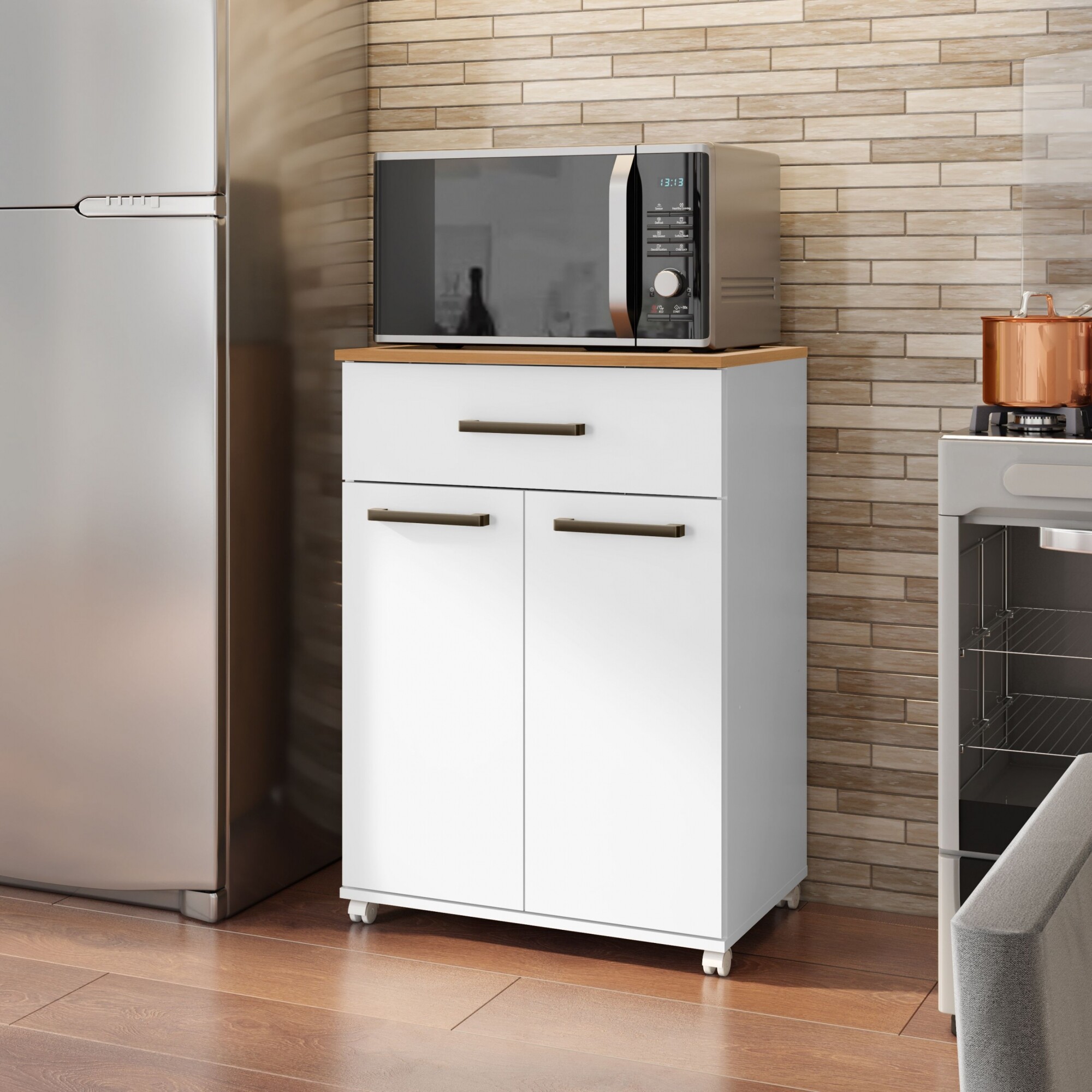 Armario Multiuso 2 Puertas- Primor - Blanco/Cinamomo — Rustico Hogar