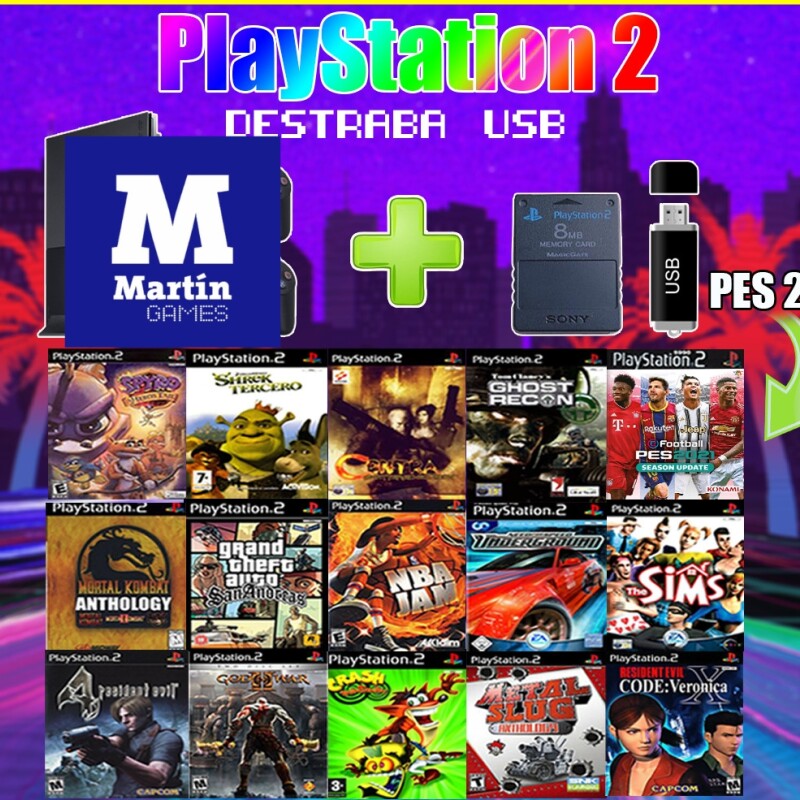 Destraba usb para ps2 + 15 de los mejores juegos, revivi tu play 2 — Martín Games