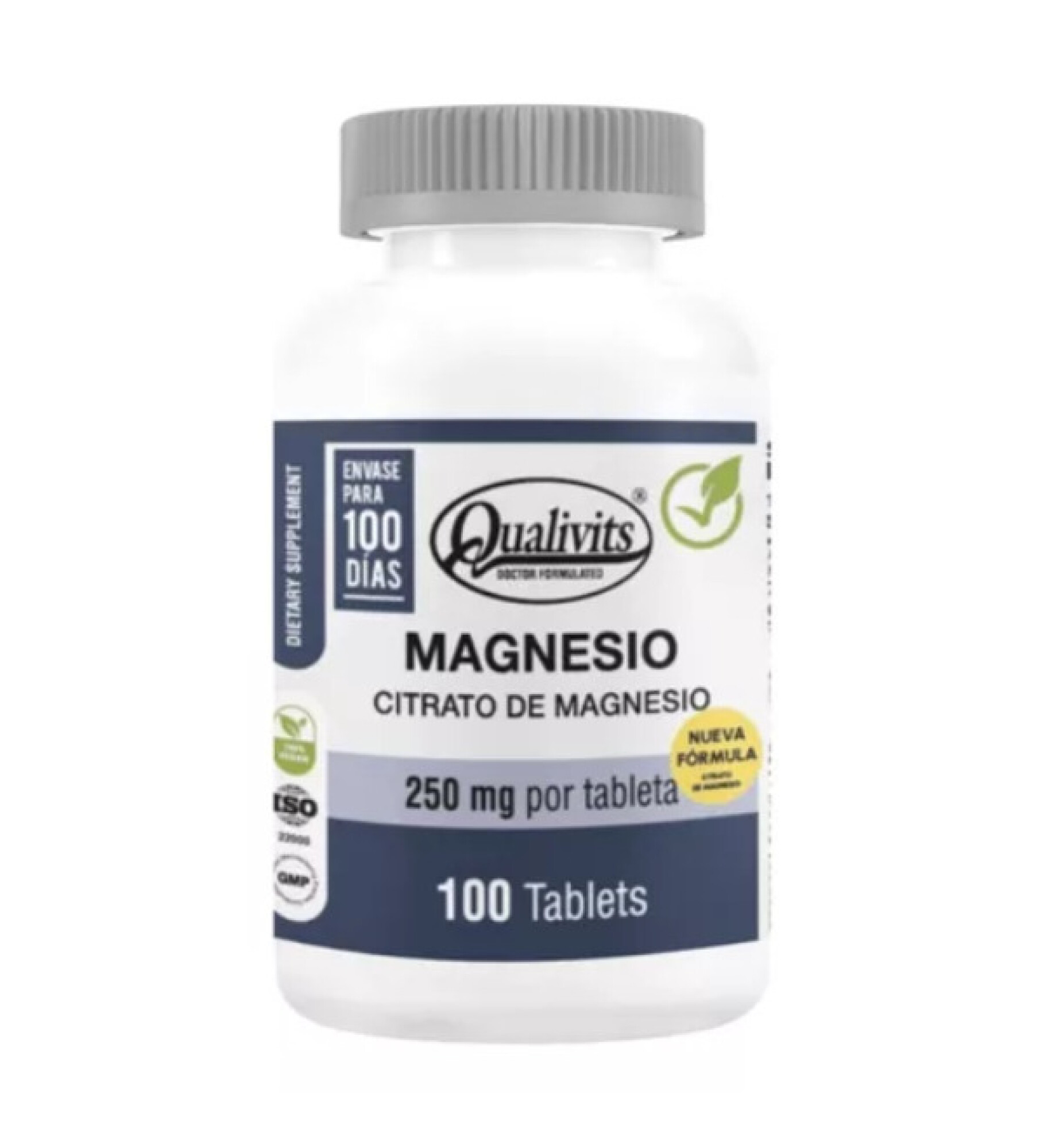 Magnesium Citrato Qualivits 250mg 100 Tabletas — San Roque