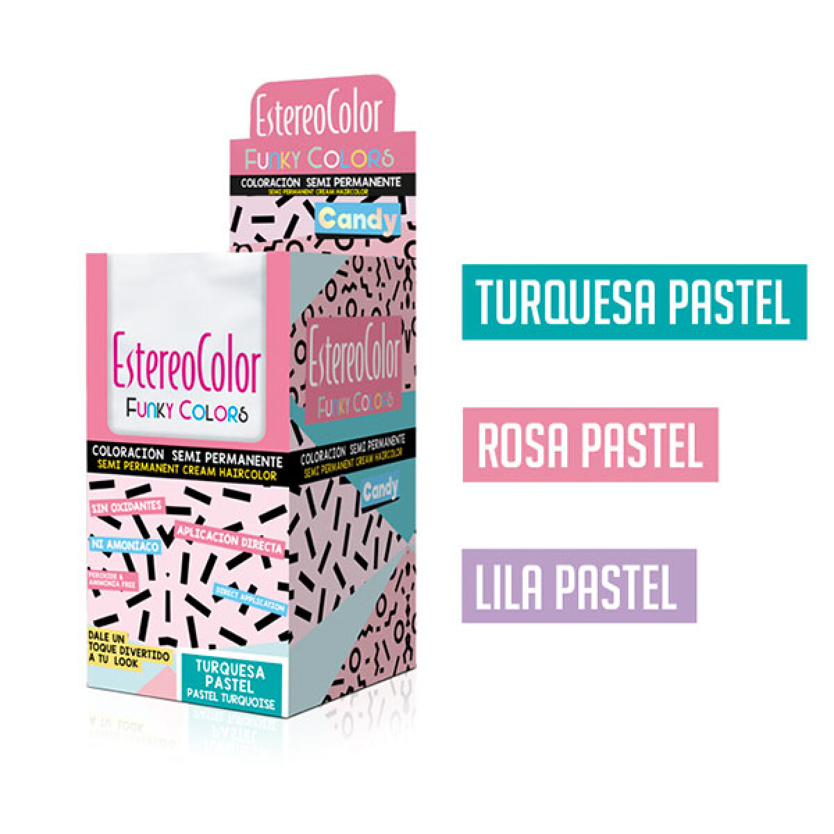 Tintas Funky EstereoColor - Turquesa Pastel Candy — J.Saul