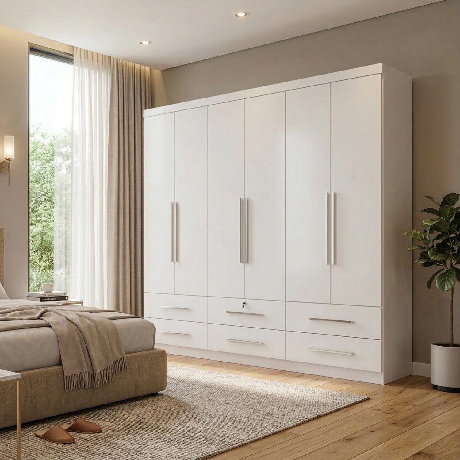 Ropero Maximus Plus 6 Puertas 6 Cajones - Blanco — Rustico Hogar