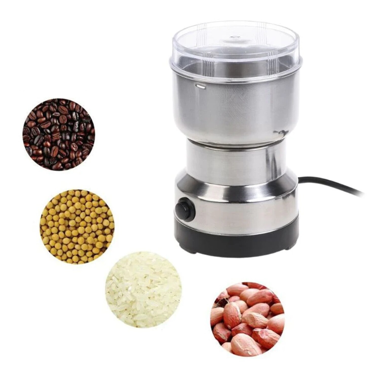 Molinillo Eléctrico de Café y Granos c/Bowl Acero Inox 100Gr - Plateado ...