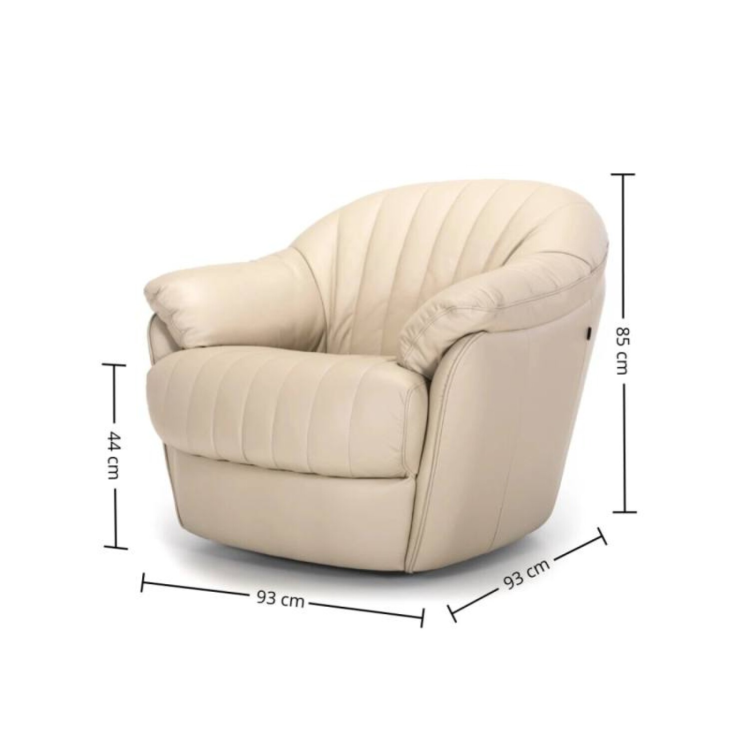 Butaca Giratoria 100% Cuero - Paris - Arena — Rustico Hogar