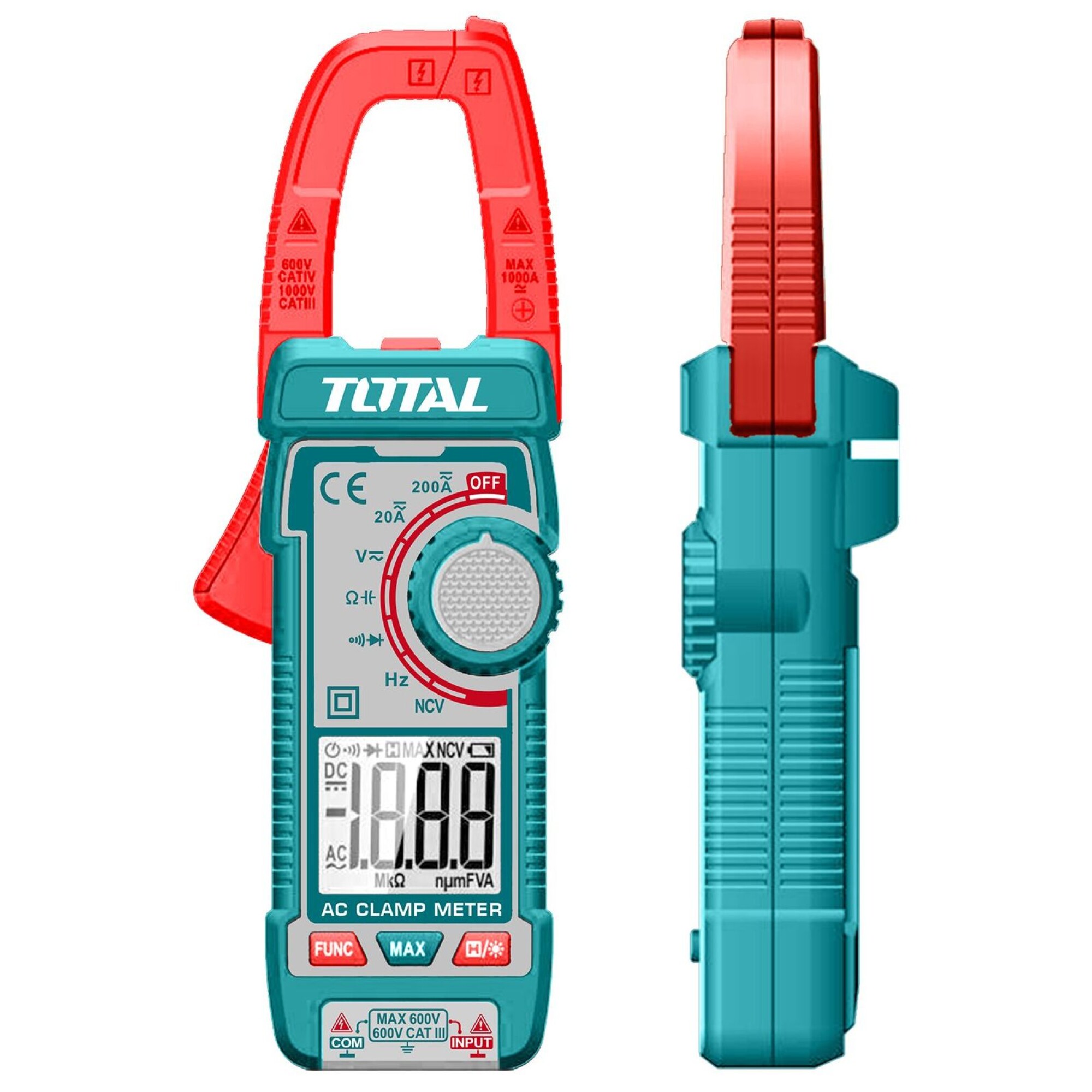 Pinza Amperimétrica 4000 - A.AC / A.DC / V.AC / V.DC / Resistencia ...