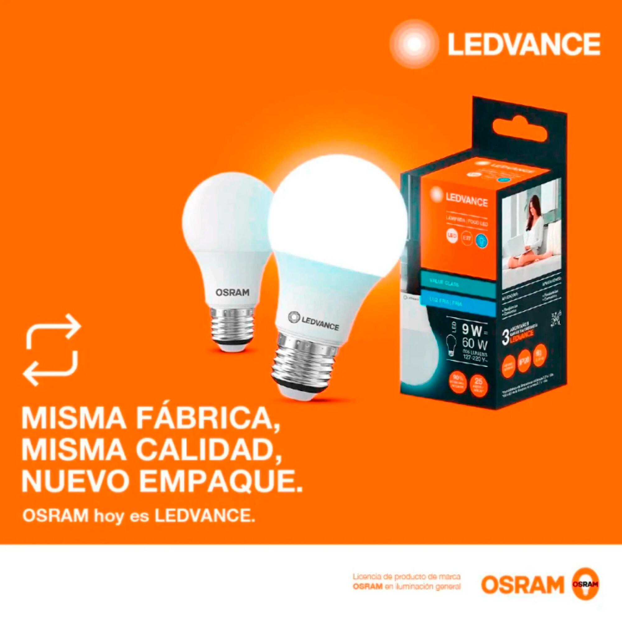 Tubo LED T8 18W LEDVANCE OSRAM G7 Luz Cálida — Serlux