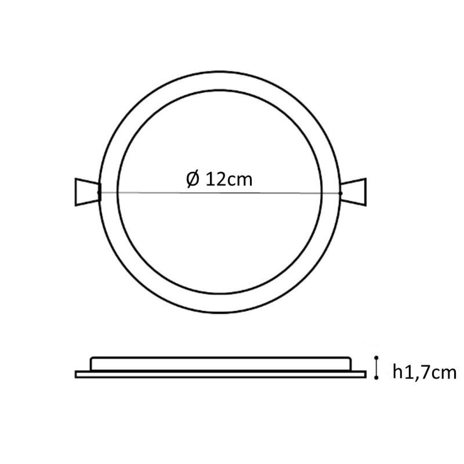 PANEL EMB. LED 6W 6500K REDONDO 119X15MM — Luminotecnia