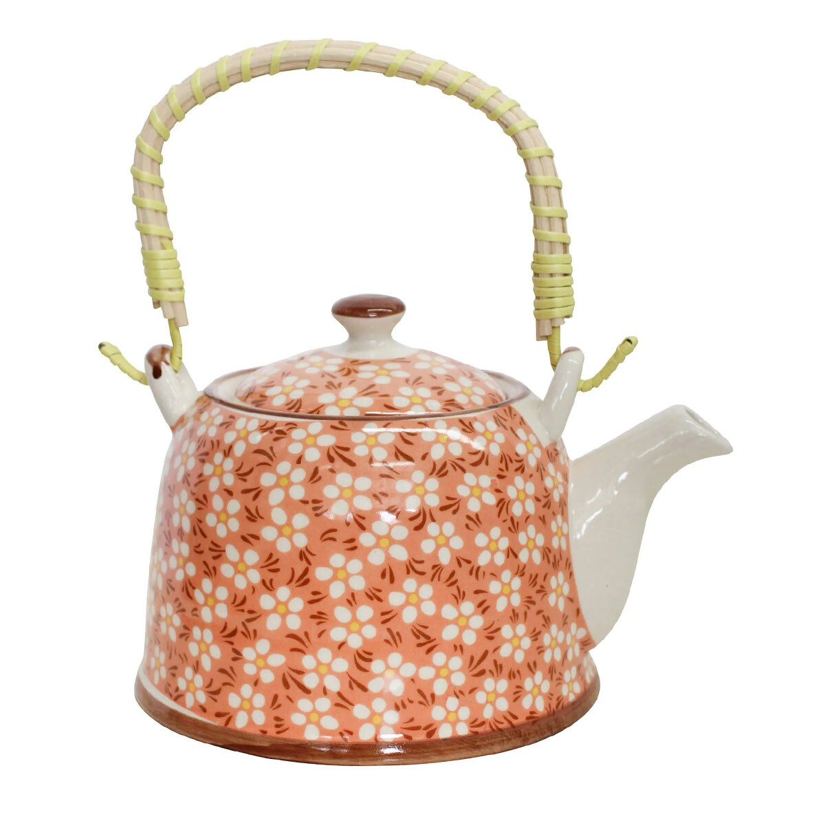 Tetera Vintage en Cerámica 900Ml con Filtro Infusor - Naranja — HTS