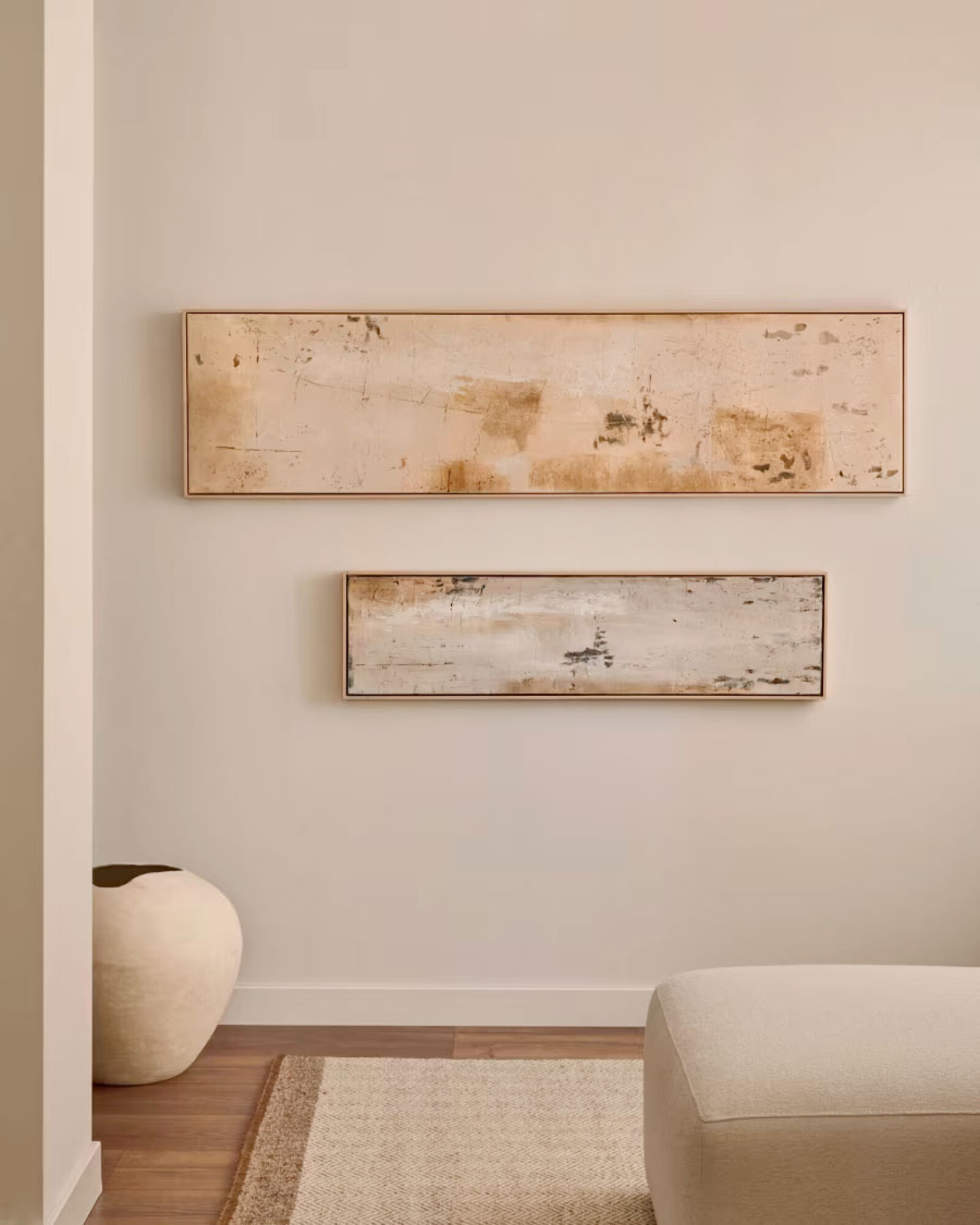 Cuadro abstracto Silpa beige oscuro - 182 x 47 cm — Kave Home