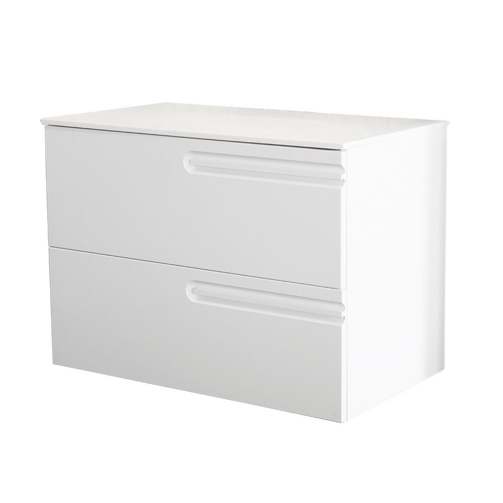 Mueble De Baño Suspendido Modelo Econic 80 Cm Blanco Mate Con Encimera ...