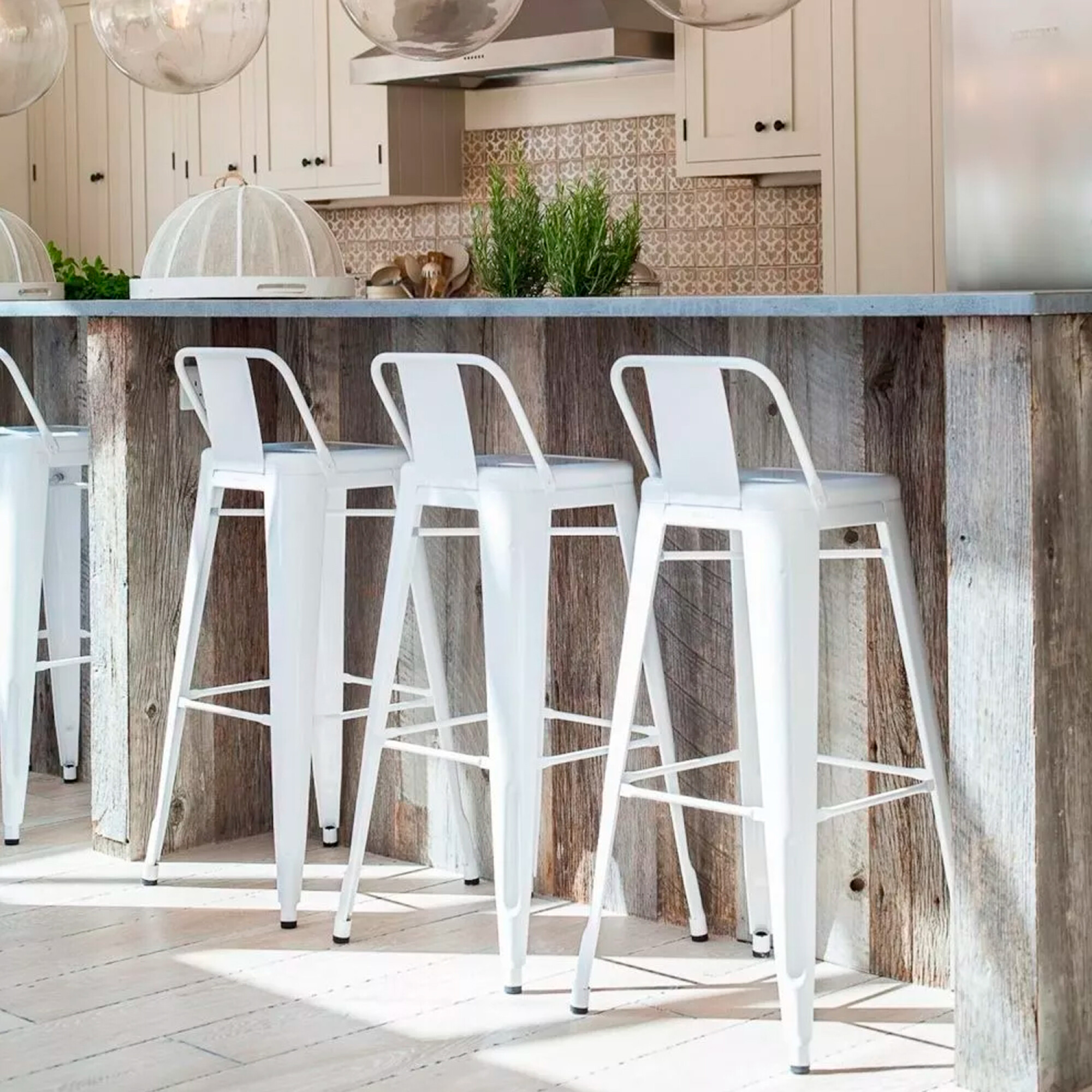 Banqueta Taburete Metálica Tolix Blanca — Unilux